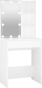 Toaletní stolek s LED bílý 60 x 40 x 140 cm