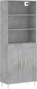 Skříň highboard betonově šedá 69,5x34x180 cm kompozitní dřevo 3189945