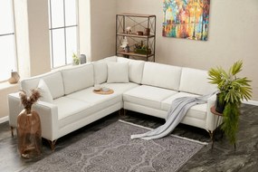 Hanah Home Rohová pohovka BERLIN krémová se zlatou 258 cm