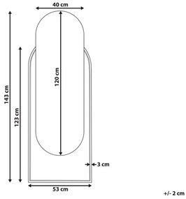 Nástěnné ratanové zrcadlo 53 x 143 cm přírodní NEVERS Beliani