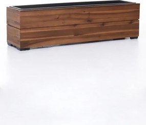 Dřevěný truhlík KAJIX, dřevo, šířka 82 cm, hnědý