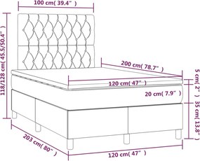 Box spring postel s matrací světle šedá 120 x 200 cm textil 3142561