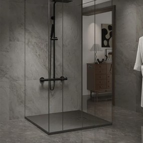 BPS-koupelny Čtvercový sprchový kout HYD-SK1290B 90x90 chrom/transparent + vanička HYD-OSV-RIKO černá