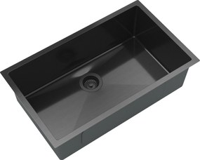 Gamma Gamma, 1-komorový nerezový dřez 750x450x210 mm, černá, GMA-S7545-BK
