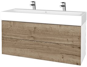 Dřevojas Koupelnová skříň VARIANTE SZZ2 120 Varianta: N01 Bílá lesk / D16 Beton tmavý