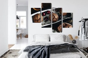 Vícedílný obraz Muffiny S Třešněmi Nedostatek Nedostatek Přírodní plátno 240x150