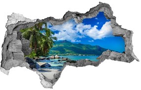Wallmuralia Díra 3D foto tapeta Seychely pláž 95x73 cm