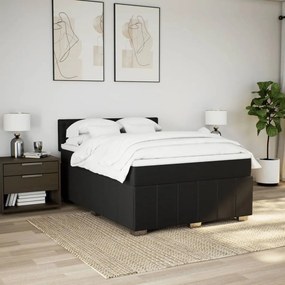Box spring postel s matrací černá 160x200 cm textil 3289435