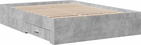 Rám postele se zásuvkami betonově šedý 140 x 190 cm kompozit 3280401