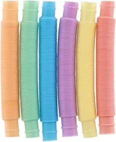 TEDDIES Stavebnice Trubičky natahovací / 6 ks / plast / od 3 let