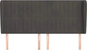 Čelo postele typu ušák tmavě šedé 203x23x118/128 cm samet 3118261