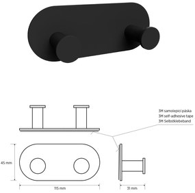 Sapho Sapho, X-ROUND samolepící dvojháček, černá mat, XR220B