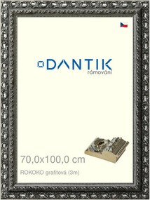 DANTIK rámeček 70x100 | ROKOKO grafitová (Plexi Čiré)