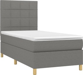 Box spring postel s matrací tmavě šedá 100 x 200 cm textil 3142314