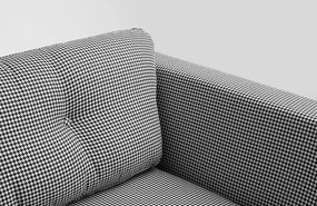 Nordic Design Černobílá látková třímístná pohovka Sonny 230 cm