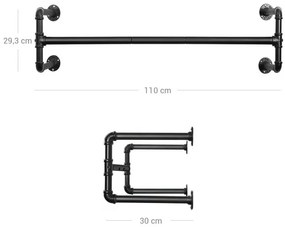 Nástěnný stojan na oblečení HSR64BK