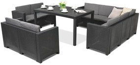 Zahradní nábytek z technorattanu Colorado Comida 9 Anthracite Bica