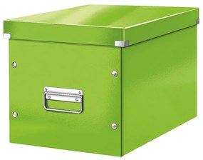 Zelený kartonový úložný box s víkem 32x36x31 cm Click&amp;Store – Leitz