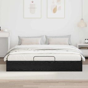 Ottoman postel Černý Dub 203 x 160 x 25 cm Dřevěný materiál 3409214