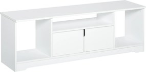 HOMCOM TV Stánek pro TV do 42" Moderní TV Stánek s Dvojitými Dveřmi a 3 Otevřenými Přihrádkami 120x30x41cm Bílý