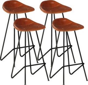 vidaXL Barové stoličky 4 ks pravá kůže [320646] Barva: Hnědá