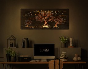 Li-Go "Tři olivy" světelný obraz 230V 90x40cm provedení povrchu: dub světlý