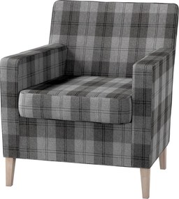Potah na křeslo IKEA Karlstad barva šedá látka pletený vzor, vzorované