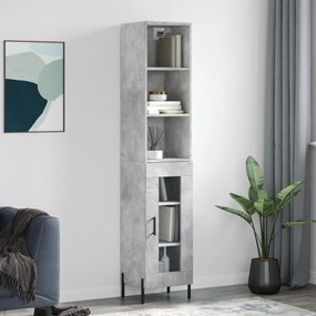 vidaXL Skříň highboard 34,5 x 34 x 180 cm kompozitní dřevo [3189908] Barva: Betonová šedá