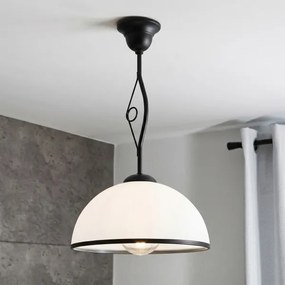 Lustr na tyči RETRO 1xE27/60W/230V černá/bílá