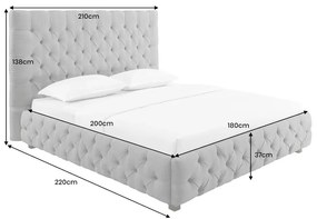 Massive home | Postel PARIS CHESTERFIELD 180x200cm - šedá