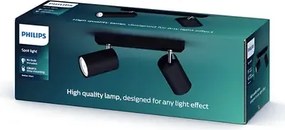 Philips Kosipo černá / Bodové svítidlo / 2xGU10 5,5W / bez zdroje / IP