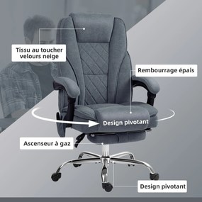 Vinsetto Masážní kancelářská židle s vytápěním - ergonomická židle s nastavitelnou výškou, sklápěním opěradla, drátovým ovladačem, zasouvatelným opěr…
