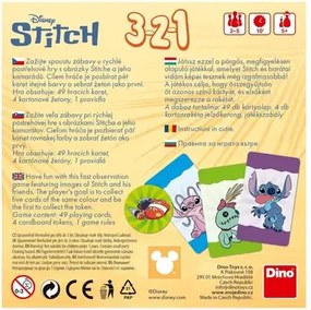 DINO Cestovní hra 3-2-1 Stitch / Karetní postřehová hra / 45 karet, 9