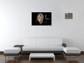 Gario Obraz s hodinami Silný tygr Rozměry: 40 x 40 cm