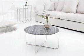 Konferenční stolek Noble šedý mramor stříbrný / 38011