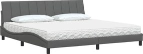 Postel s matrací Hanko tmavě šedá 200 x 200 cm textil 3310553