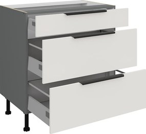 ARIA aw | dolní skříňka 80 D 3S zásuvková | 80 cm | PREMIUM BOX | antracit/bílá
