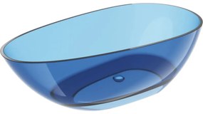 Mexen Glass džínsová volně stojící vana průhledná 170 x 85 cm, chromový uzávěr - 58061708507