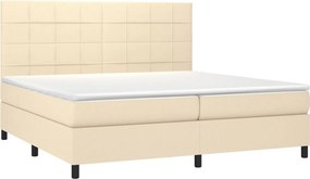 Box spring postel s matrací krémová 200x200 cm textil 3141806