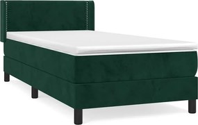 Box spring postel s matrací tmavě zelená 80 x 200 cm samet 3130868