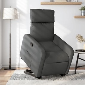 Zvedací polohovací křeslo tmavě šedé textil 3206700