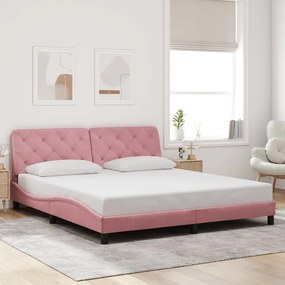 Rám postele bez matrace růžový 180x200 cm samet 3207940