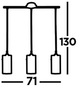 Searchlight 3303-3CC - Lustr na lanku DUO 3xE14/60W/230V lesklý chrom