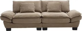 Aosom Moderní dvoumístná látková pohovka, pro obývací pokoj/spižínu/kancelář, 224 x 81 cm, khaki