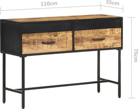 vidaXL Konzolový stolek 110 x 35 x 75 cm hrubé mangovníkové dřevo [288473]