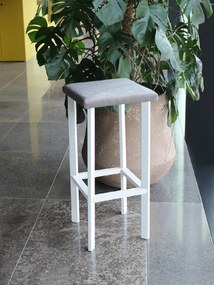 Barová židle čalouněná A11, bílá VYBERTE BARVU ČALOUNĚNÍ:: Spirit 105, ZVOLTE VÝŠKU ŽIDLE:: 75 cm