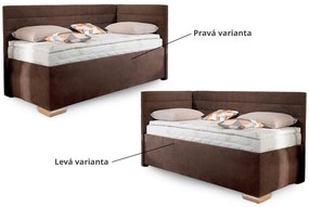 NEW DESIGN postele Rohová postel boxspring VENETO bez úložného prostoru s čely, 90×200 cm Velikost postele: 90 × 200 cm, Strana: Pravá