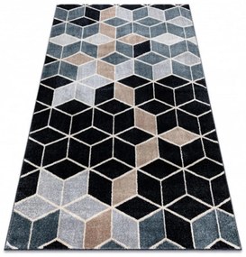 Kusový koberec 3D Kostky šedo černý 140x190cm