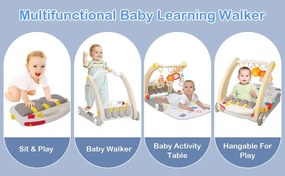 HUANGER  2v1 CHODÍTKO/ HRACÍ DEKA  s hrazdičkou a piankem - Růžová