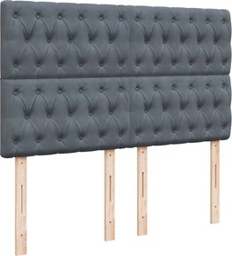 Box spring postel s matrací tmavě šedý 140 x 190 cm samet 3292341